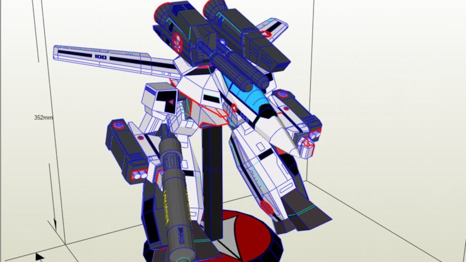 Robotech Macross Varitech Vf-1s Mod Guardian Papercraft Model - Etsy