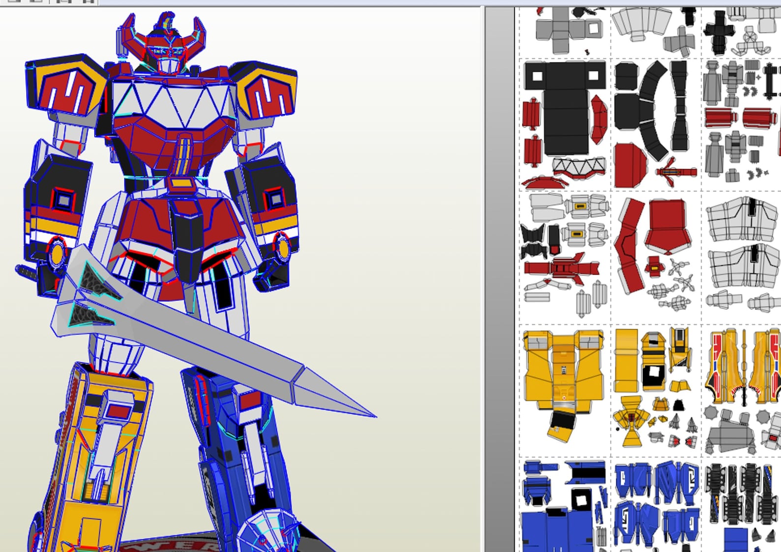 Papercraft Power Ranger Megazord Pdo Pdf - Etsy