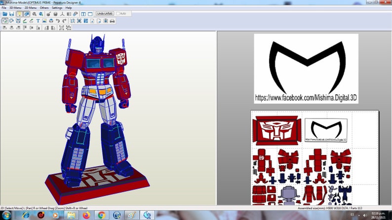 Papercraft Transformers Optimus Pdo Pdf - Etsy
