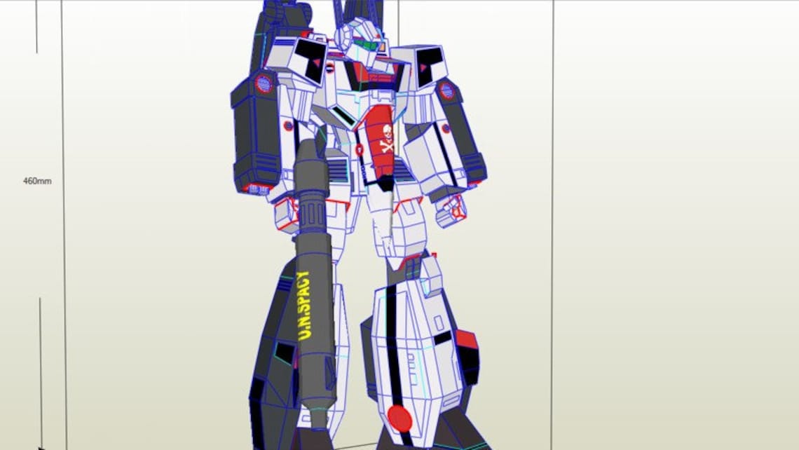 Robotech Macross Varitech Vf-1s Mod Batroit Papercraft Model - Etsy