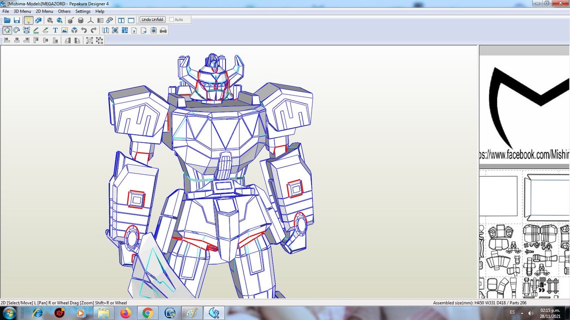 Papercraft Power Ranger Megazord Pdo Pdf - Etsy