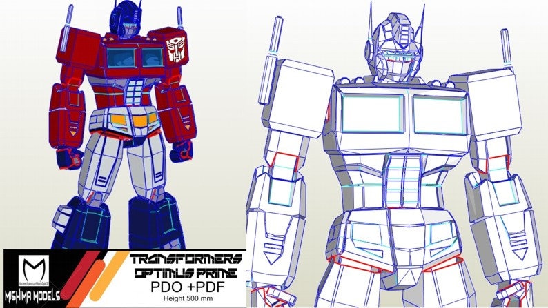 Papercraft Transformers Optimus Pdo Pdf - Etsy