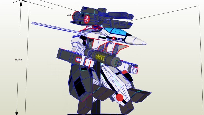 Robotech Macross Varitech Vf-1s Mod Guardian Papercraft Model - Etsy