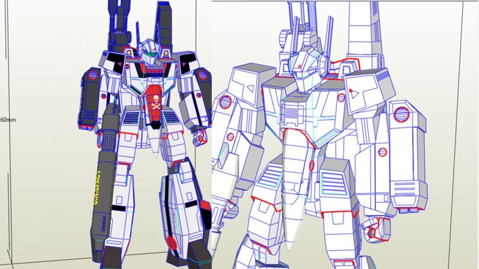 Robotech Macross Varitech Vf-1s Mod Batroit Papercraft Model - Etsy