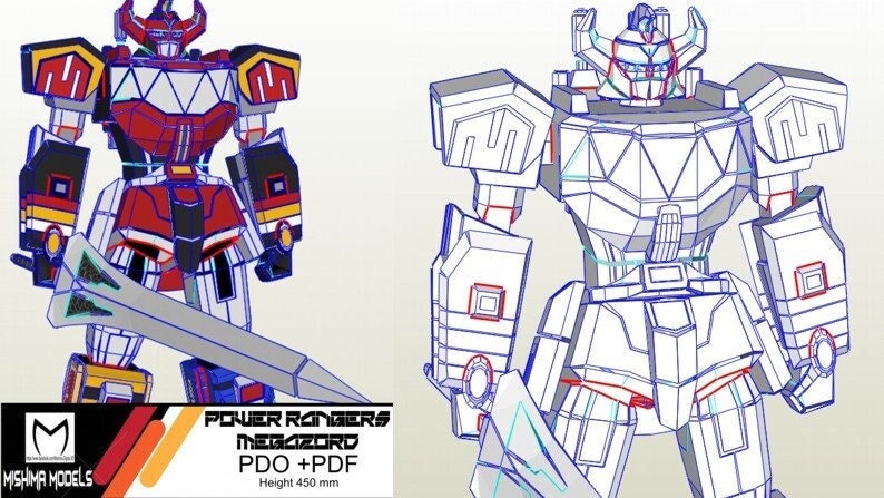 Papercraft Power Ranger Megazord pdo pdf - Etsy México