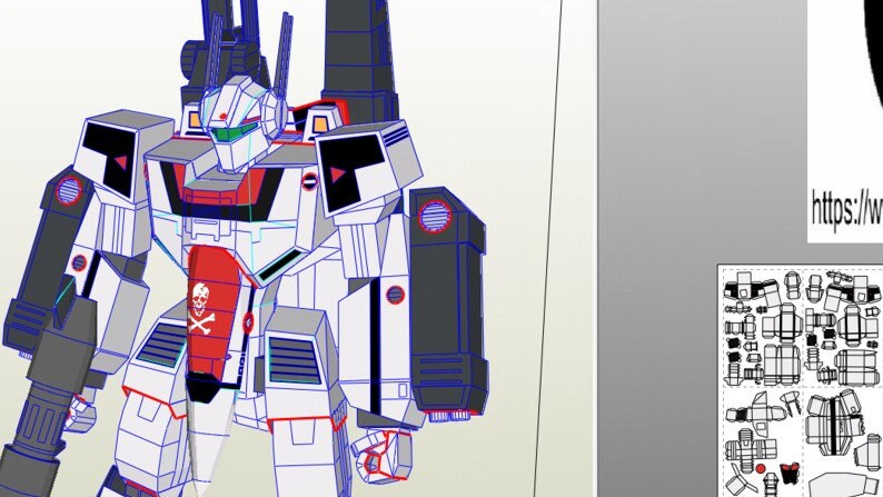 Robotech Macross Varitech Vf-1s Mod Batroit Papercraft Model - Etsy