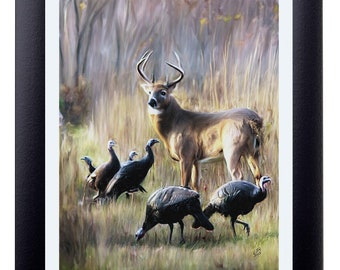 Turkey and Deer Art - Etsy