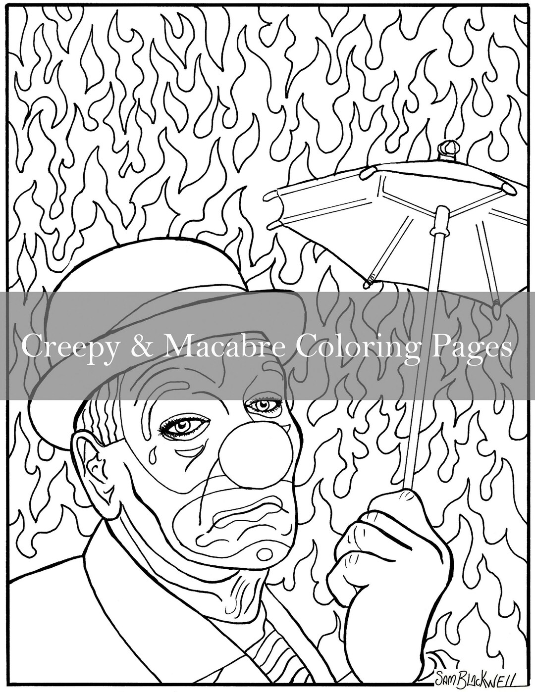 From the Coulrophobia Coloring Book: Clowns Page 20 - Howie in Hell ...