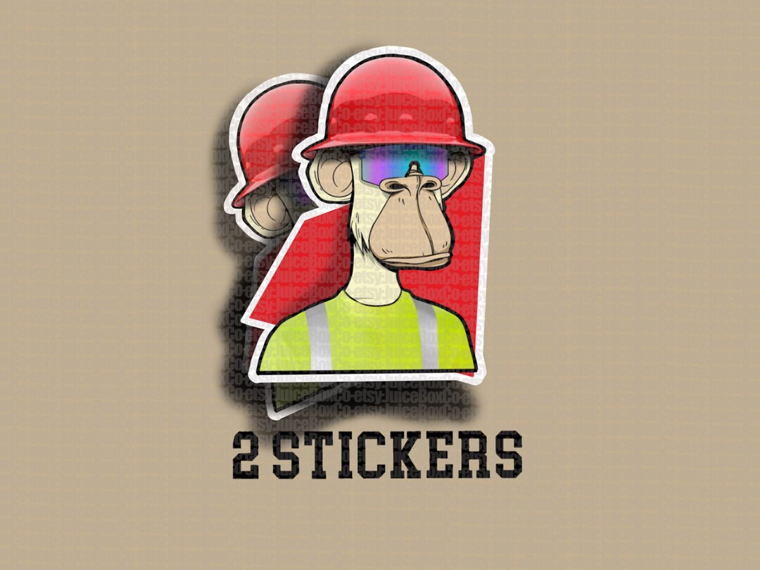 Monkey Construction Worker Sticker or Magnet - Etsy