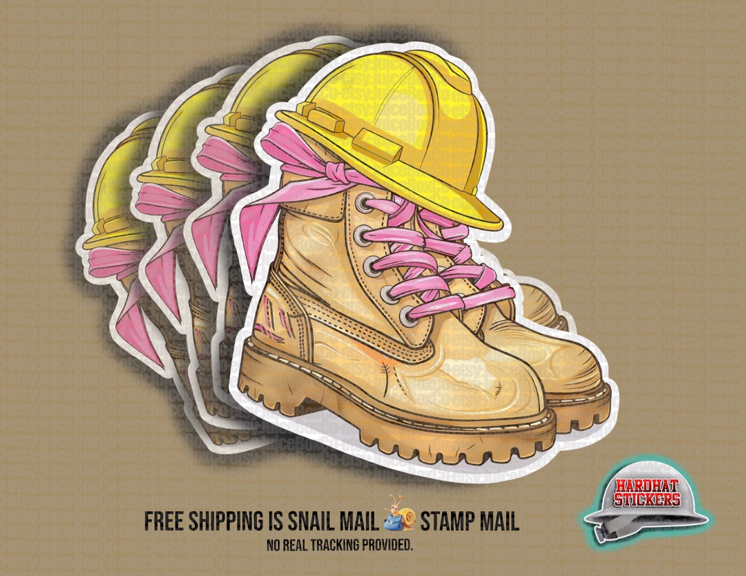 Female Work Boots Sticker - Etsy