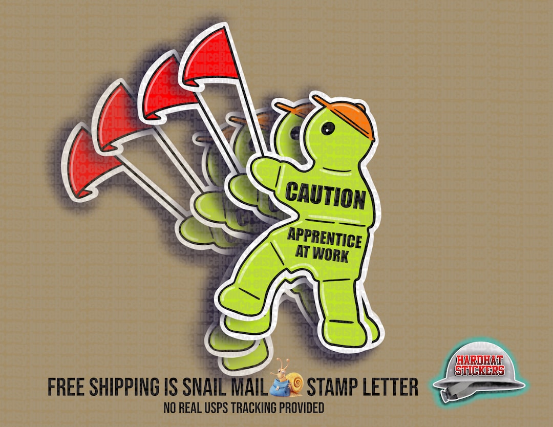 Caution Apprentice at Work Sticker - Etsy