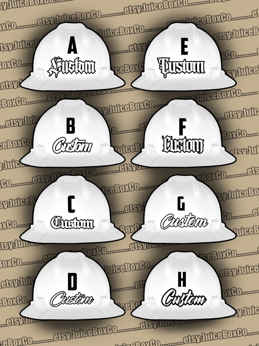 Hard Hat Custom Name Decals - Etsy