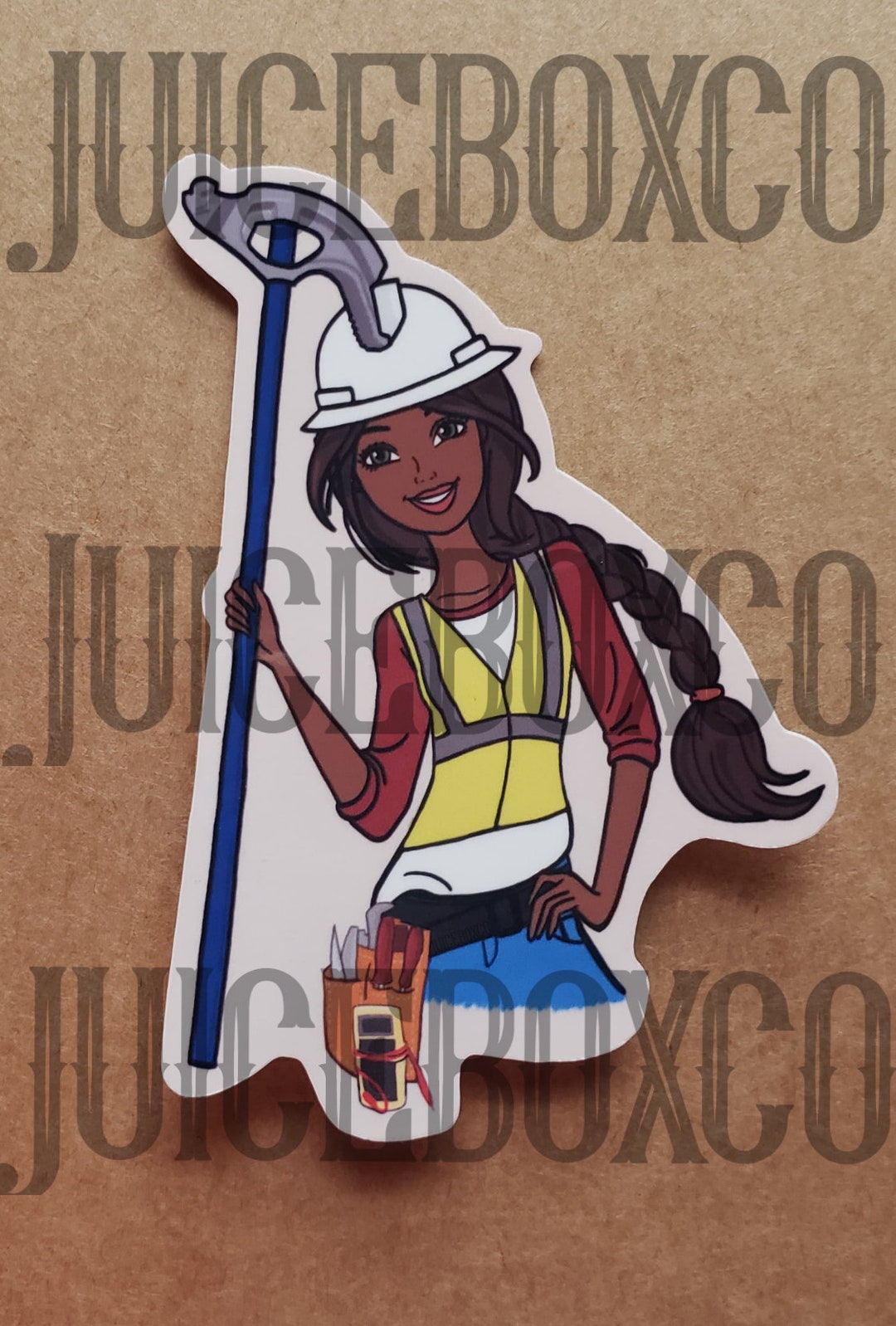 Female Electrician Laminated Stickers - Etsy
