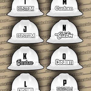 Hard Hat Custom Name Decals - Etsy