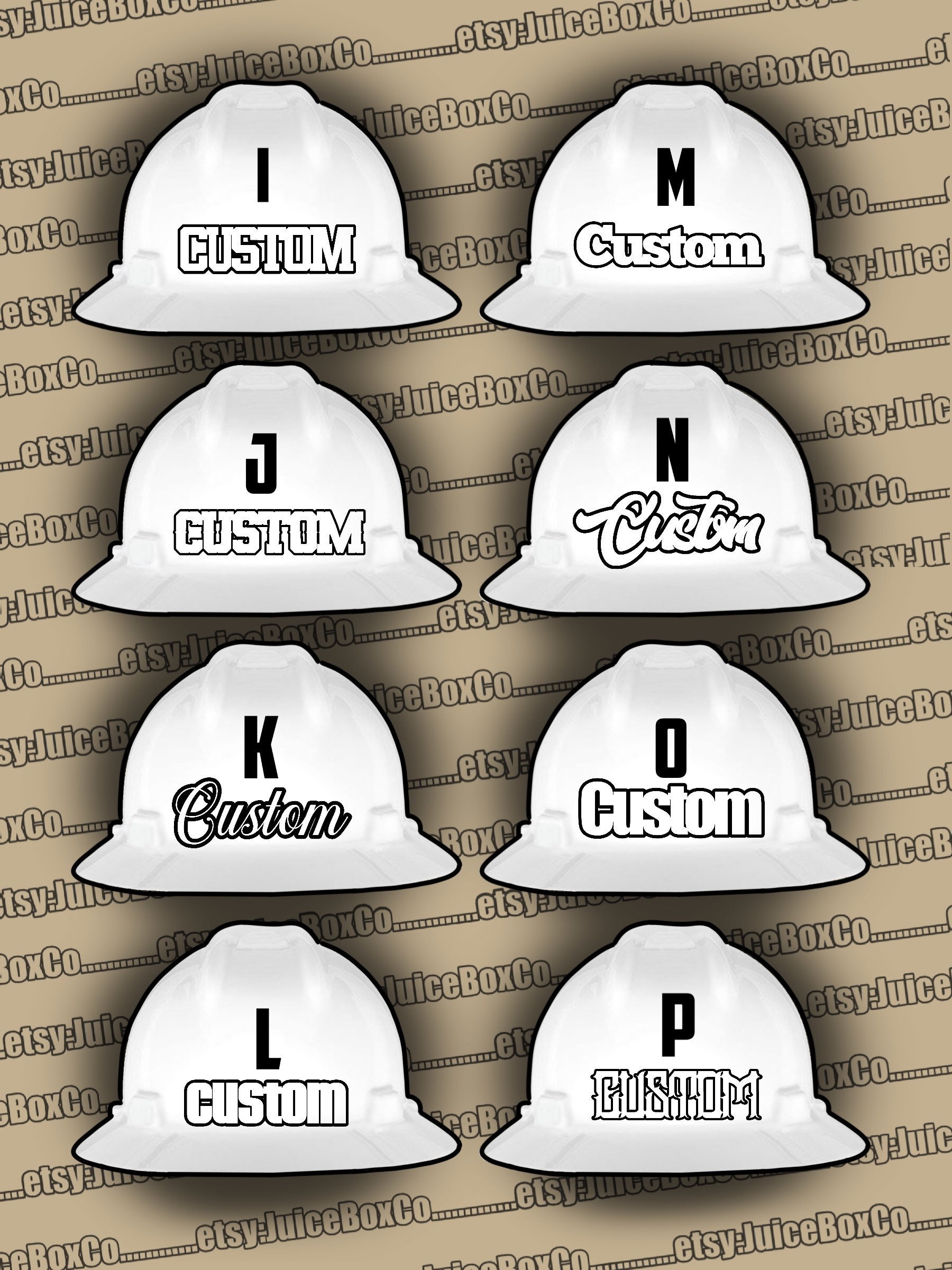Hard Hat Custom Name Decals - Etsy
