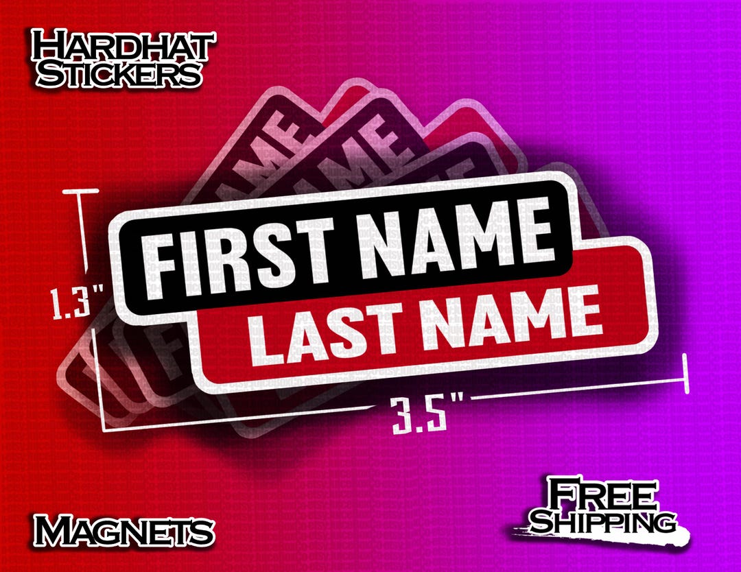 Custom First and Last Name Sticker or Magnet - Etsy
