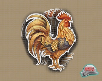 Rooster Sticker Pack Laminated Vinyl Waterproof Stickers - Etsy
