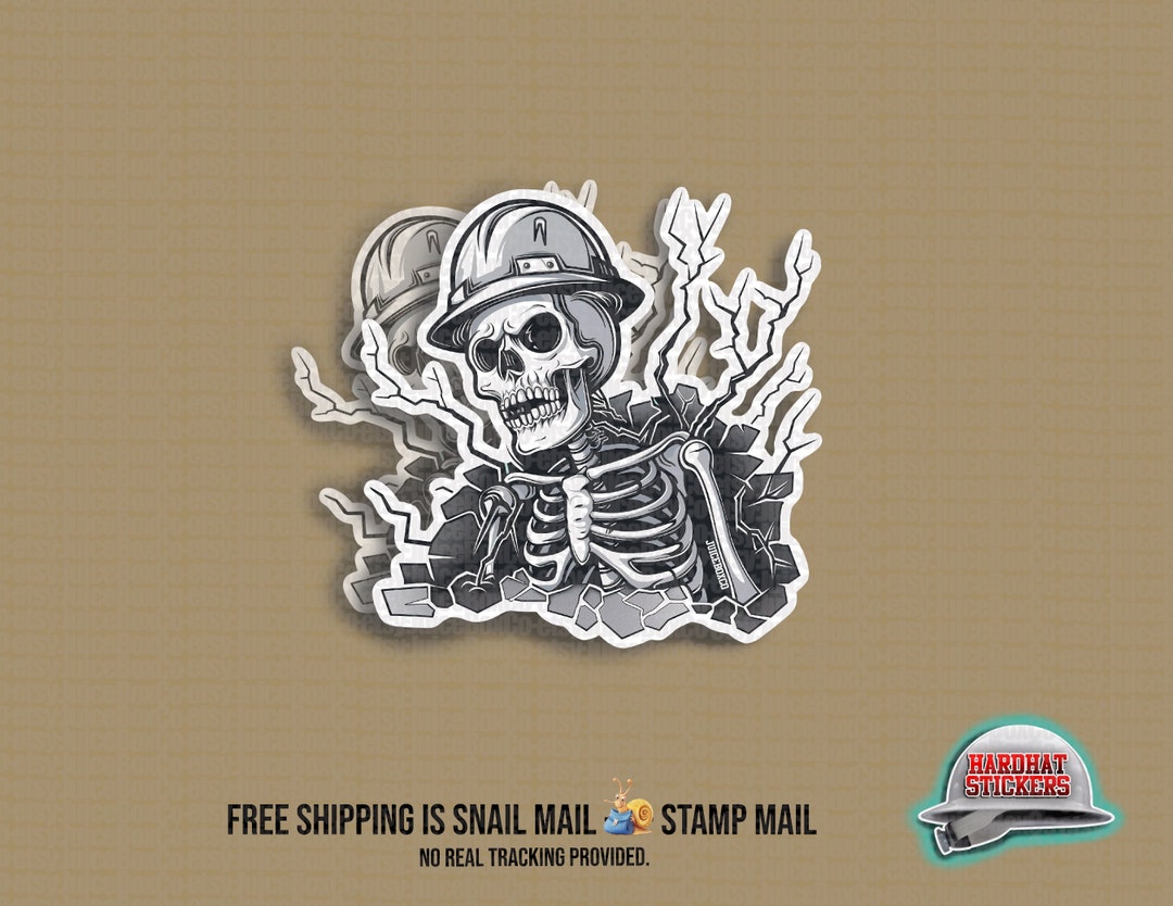 Electrocuted Skeleton Electrician Lineman Hard Hat Sticker or Magnet - Etsy