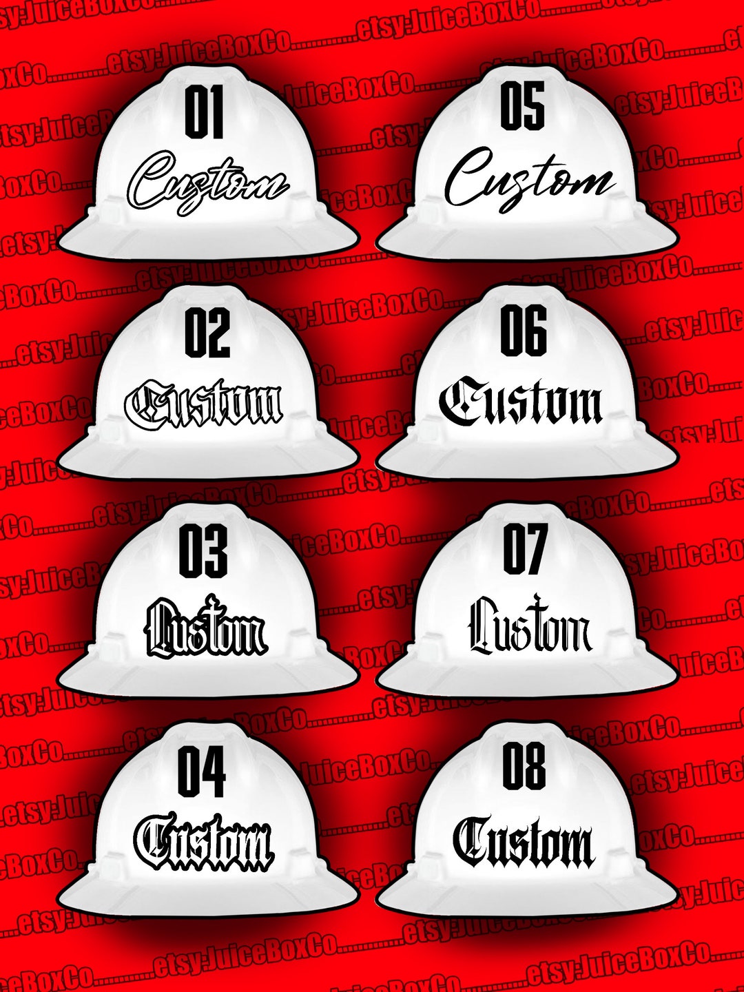 Hard Hat Custom Name Decals 02 - Etsy
