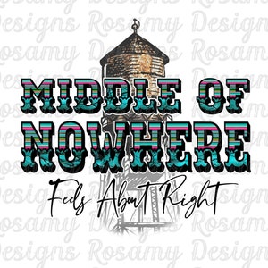 Middle of Nowhere PNG Sublimation PNG Tshirt Design Design - Etsy
