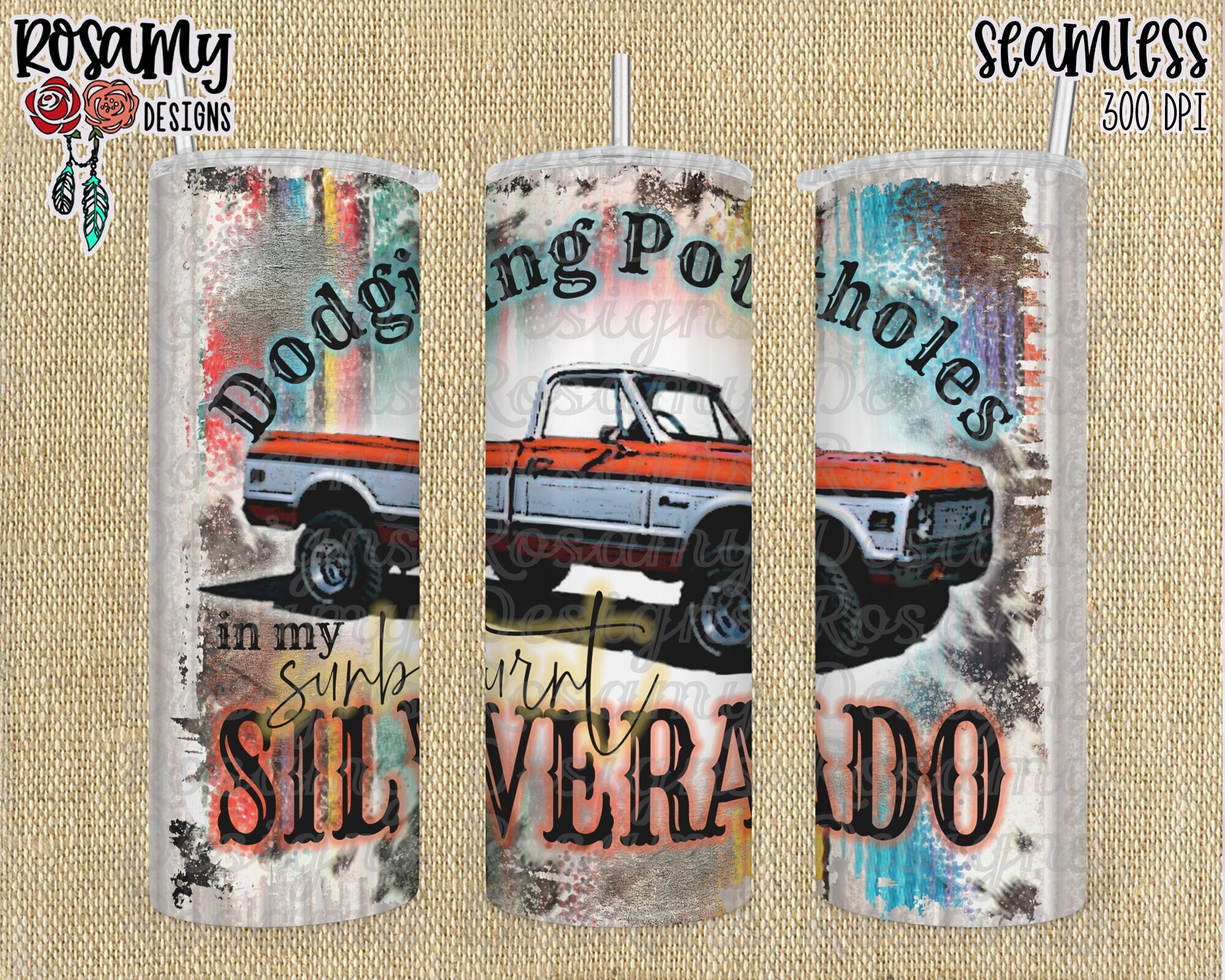 Dodging Potholes PNG, Seamless Tumbler Wrap, Tumbler Design, Tumbler ...