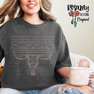 Boot Stitch PNG, Bull Skull PNG, Tshirt Design, Instant, Design ...