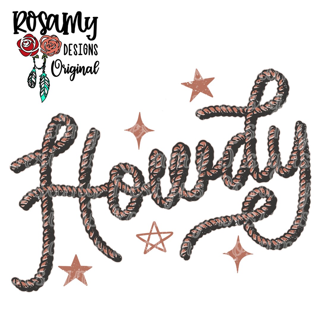 Howdy Rope PNG, Cowboy, Cowgirl, Retro, Shirt Design, Instant Download ...