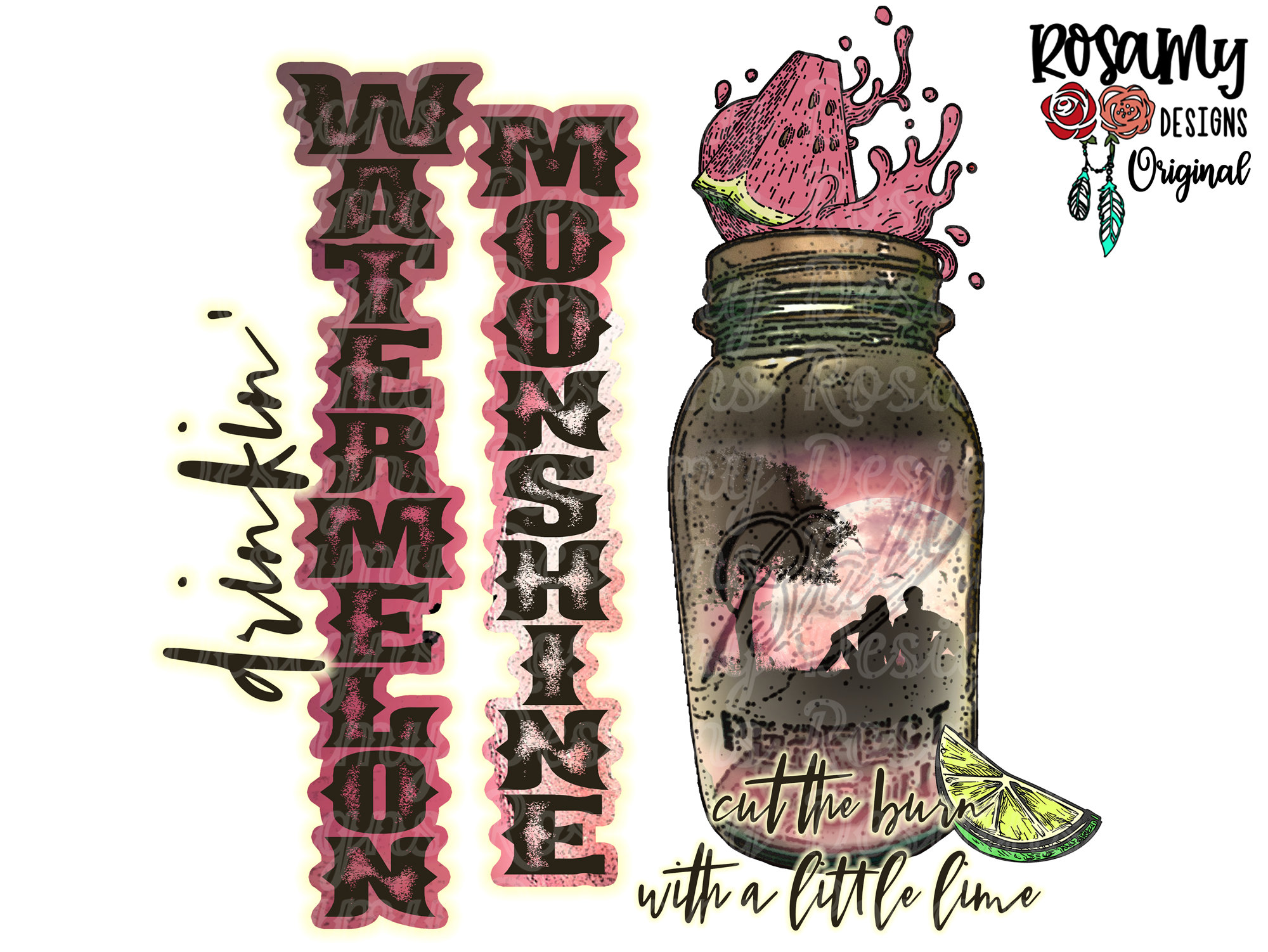 Watermelon Moonshine PNG, Sublimation PNG, Design Download, Sublimation ...