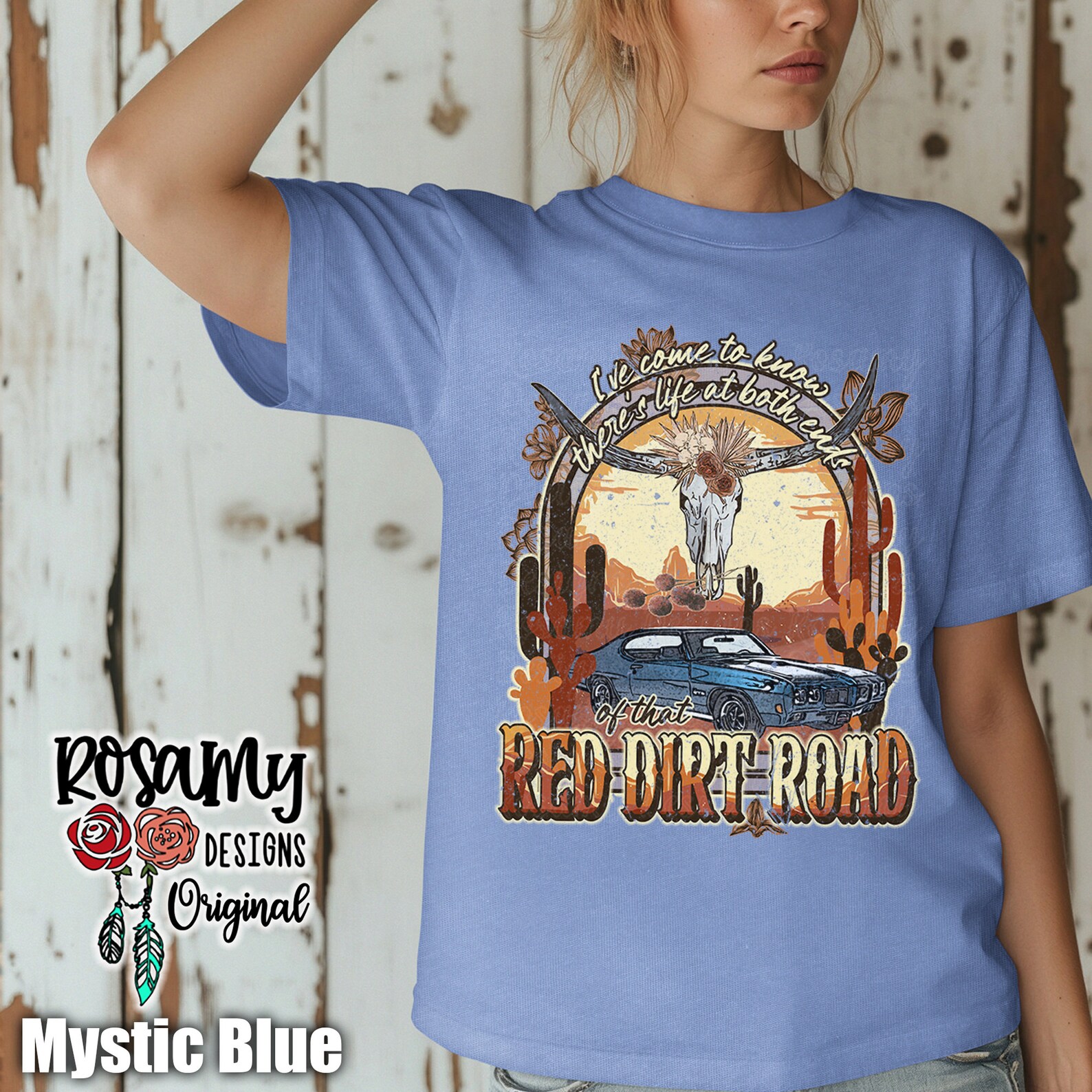 Red Dirt Road Tee, Comfort Colors Tee, Oversized Tee, Front Design ...