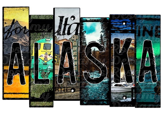 Alaska PNG Sublimation PNG License Plate Tshirt Design - Etsy