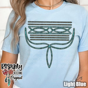 Boot Stitch Shirt, Turquoise, Leopard, Bella Canvas Tee, Unisex , Faux ...