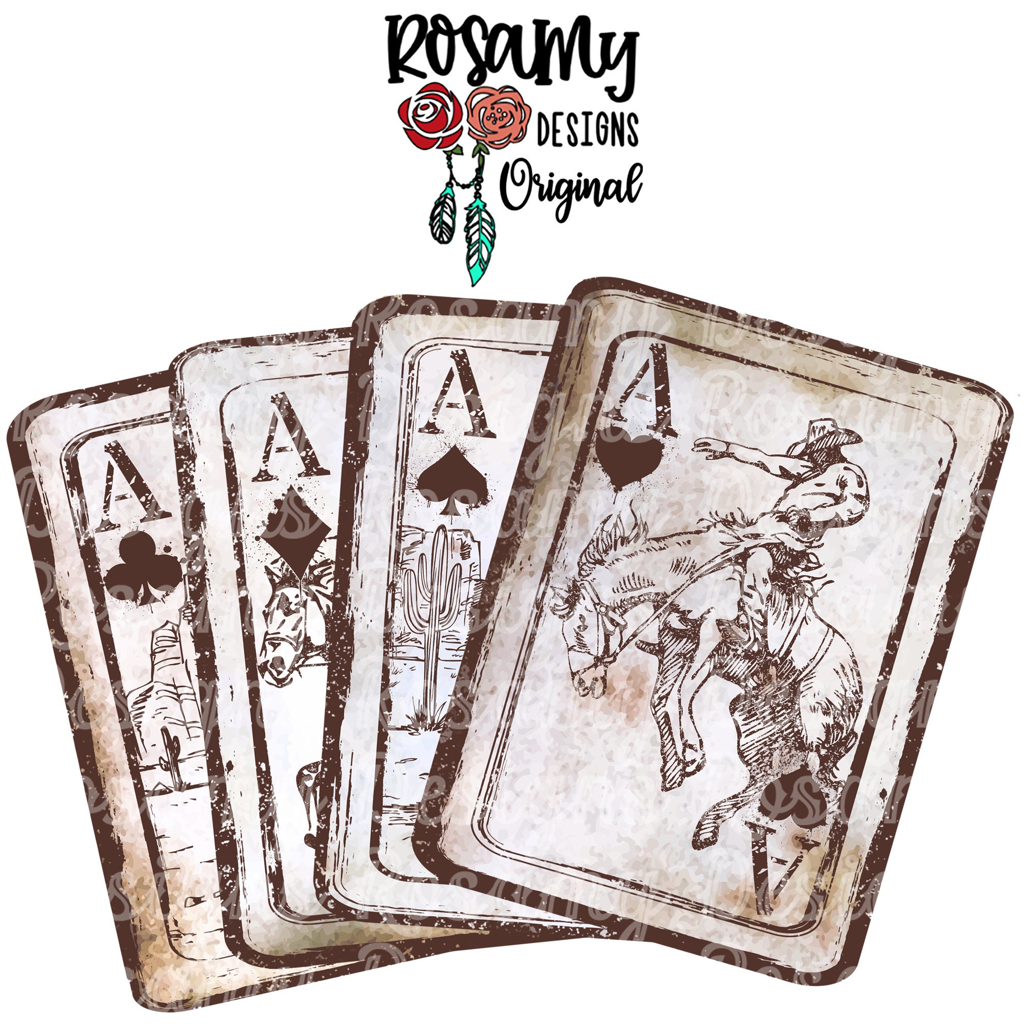 Ace of Cowboys PNG, Retro, Sublimation PNG, Tshirt Design, Instant ...