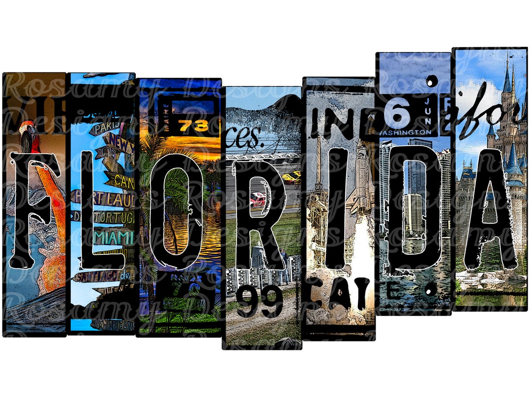 Florida PNG, Sublimation PNG, License Plate, Tshirt Design, Design ...