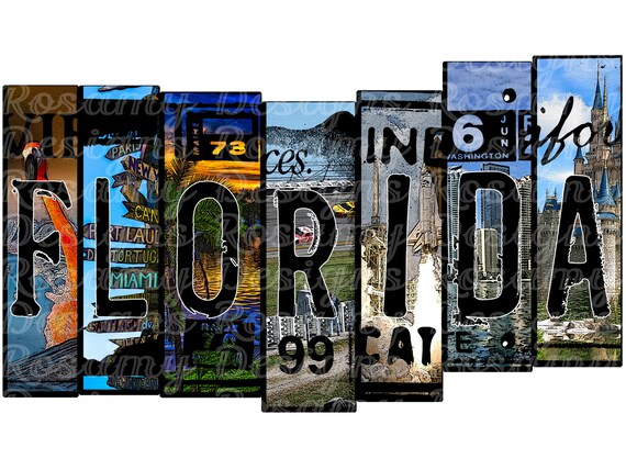 Florida PNG Sublimación PNG Matrícula Diseño de camiseta - Etsy España