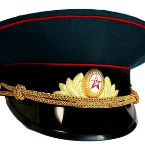 Vintage Soviet Army Parade Cap: USSR Armor Officer Hat With Badge - Etsy