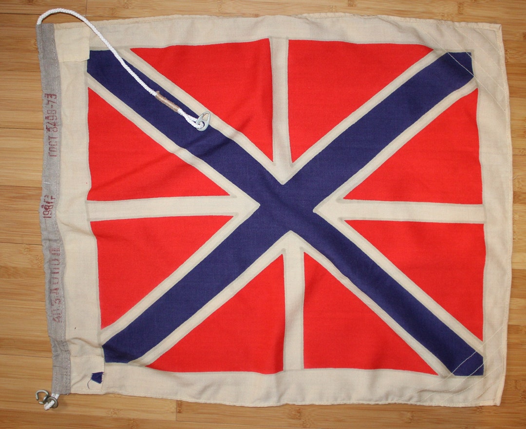 Vintage 1981 Authentic Soviet Navy Very Rare Flag Stem-jack Made in ...