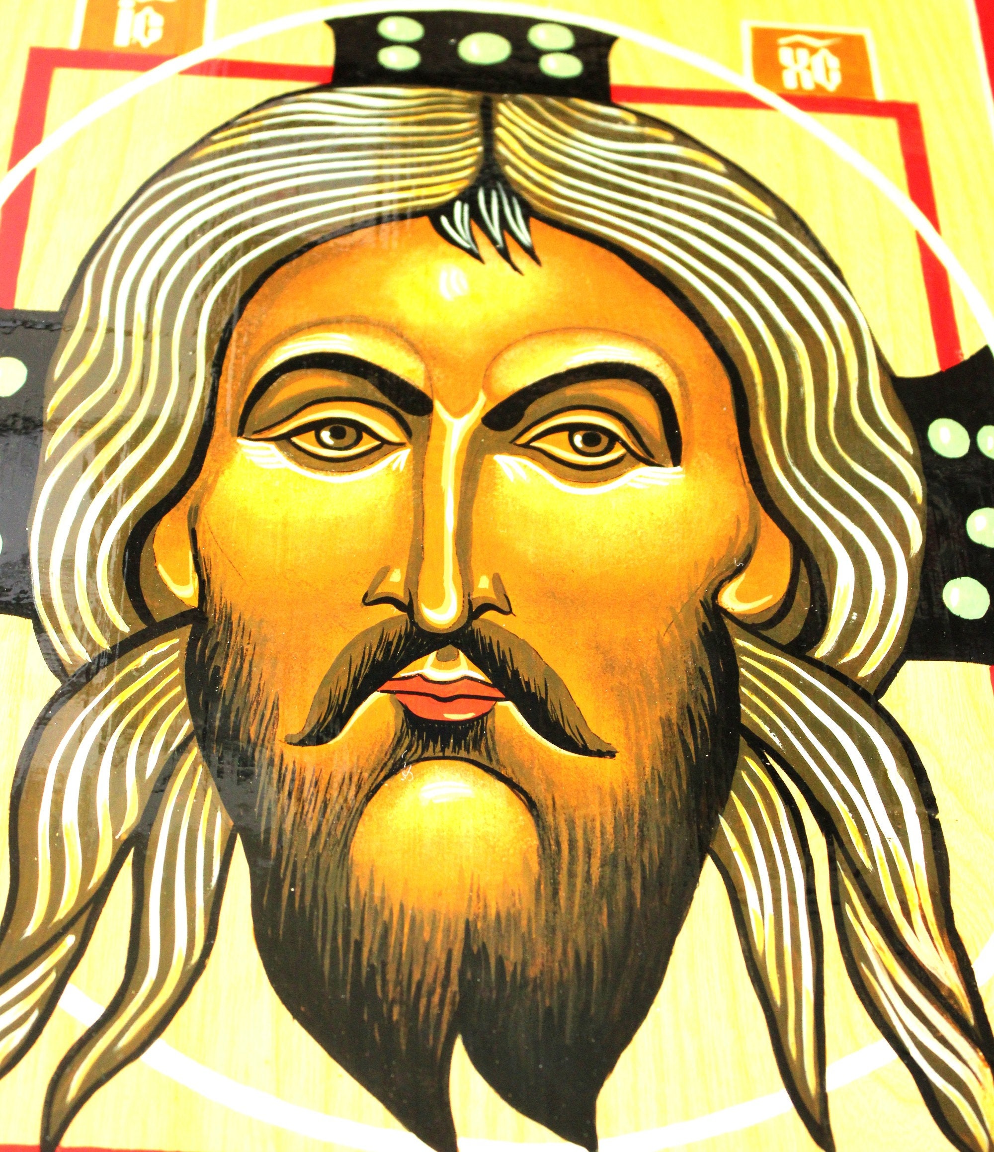 Vintage Hand-painted Jesus Christ Icon, Russian Orthodox Art #108 - Etsy