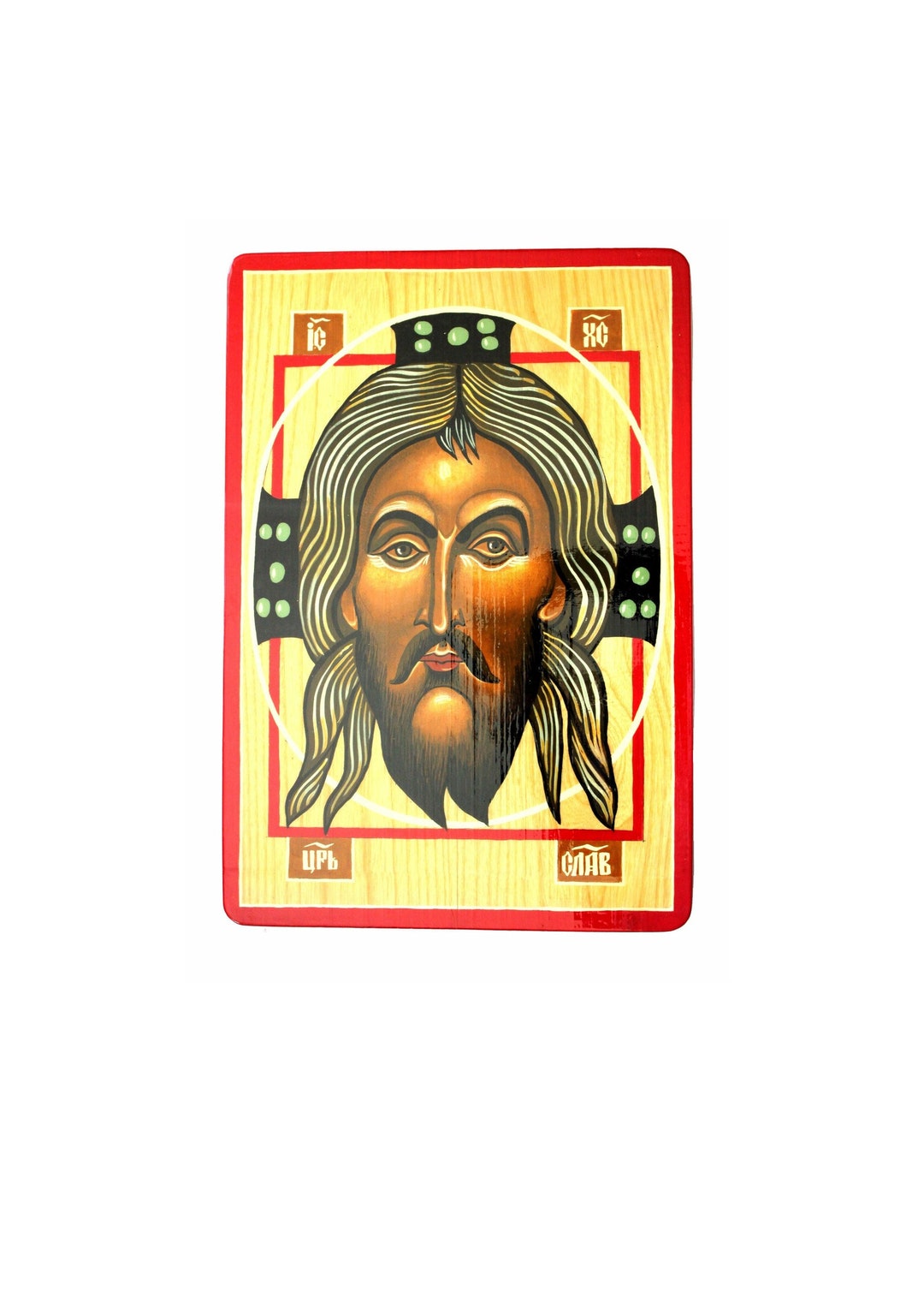 Vintage Russian Holy Face Jesus Christ Christian Icon Hand Painted ...