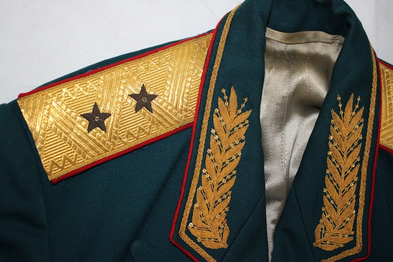 Vintage Soviet Army Lieutenant General Uniform, Embroidered Gabardine ...