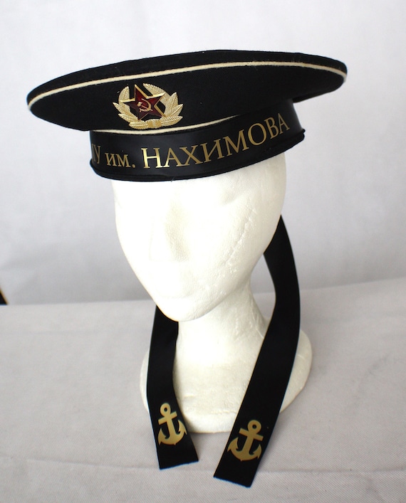 Original Vintage 1980th Soviet USSR Navy Parade Hat i… - Gem