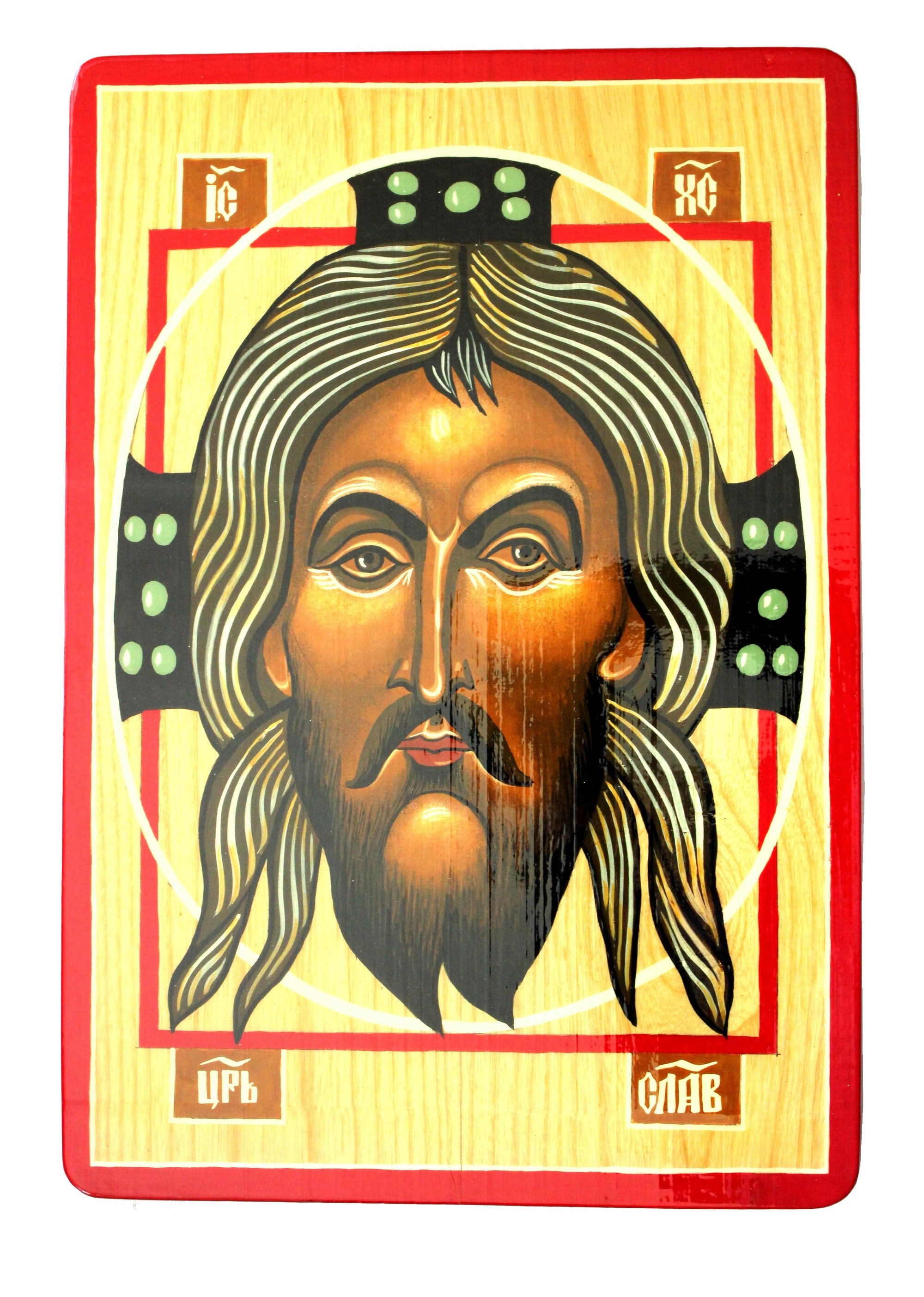 Vintage Russian Holy Face Jesus Christ Christian Icon Hand Painted ...