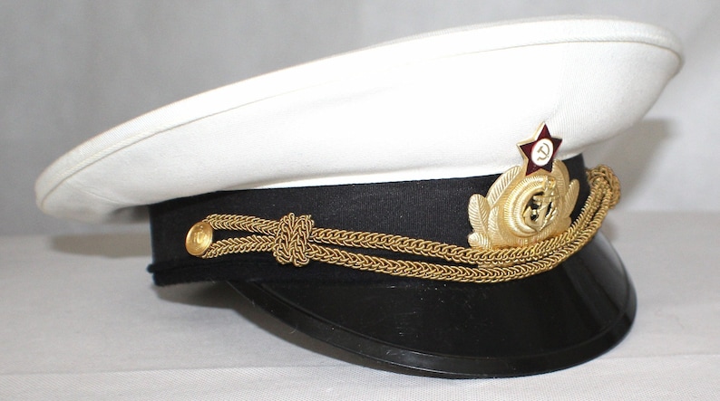 Vintage 1980s Soviet Navy Officer Visor Cap, USSR Size 57 #64 - Etsy