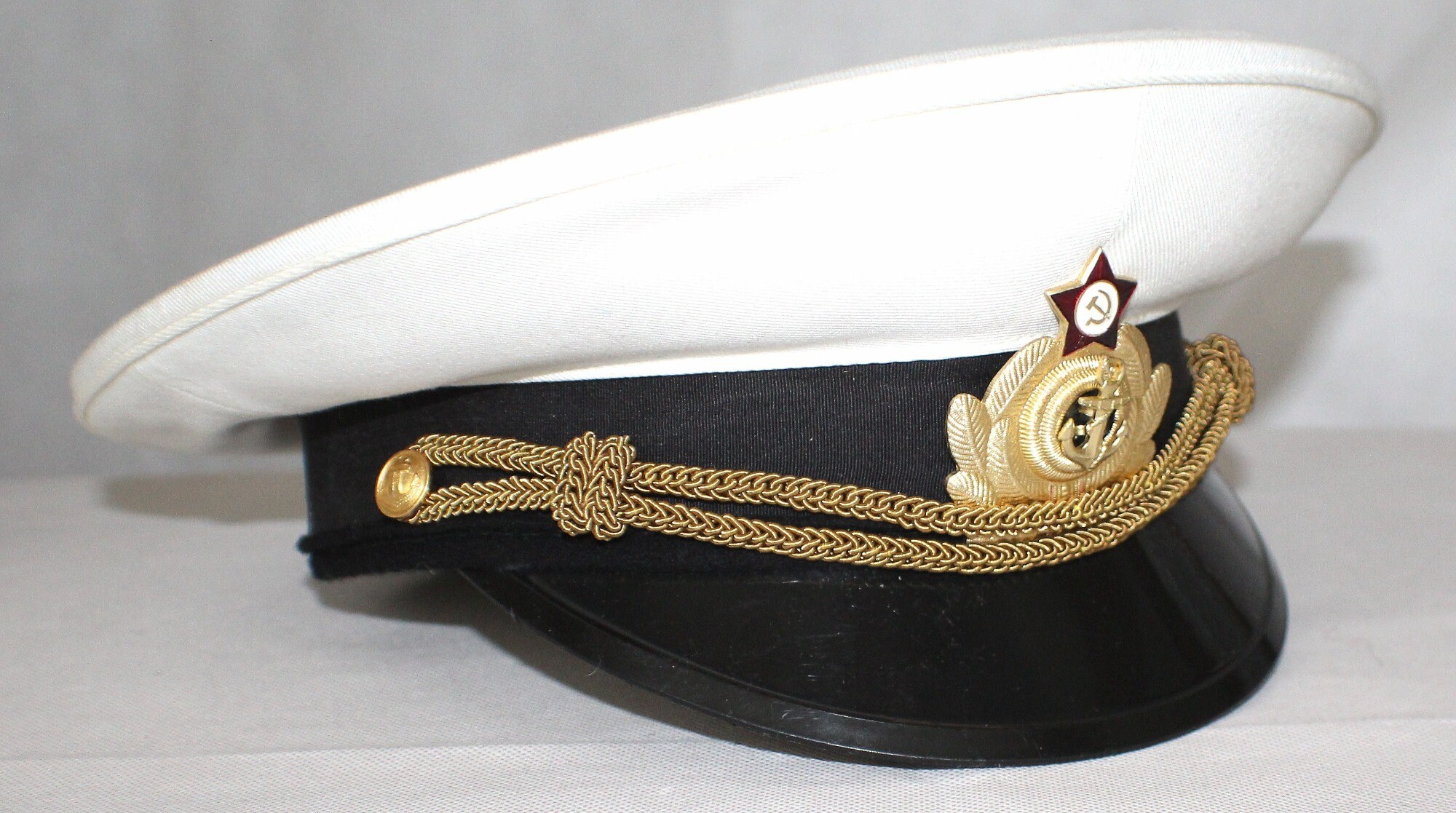 Vintage 1980th Soviet Navy Officer Summer White Visor Cap for Service ...