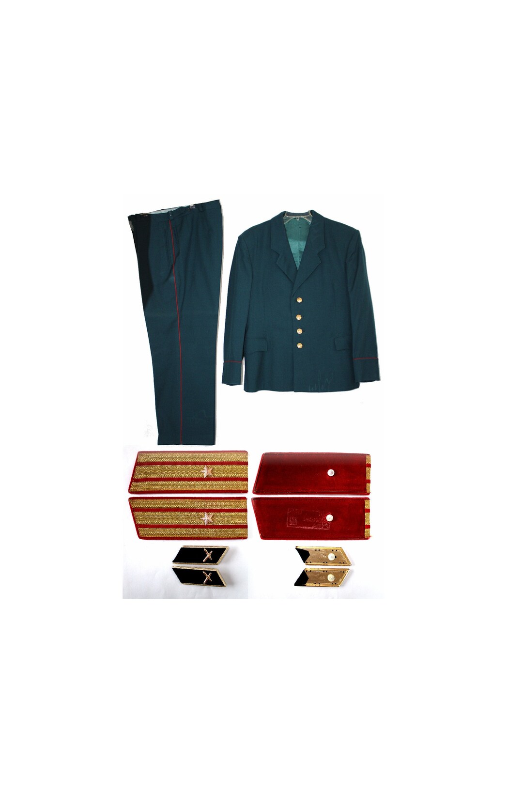 Vintage 1980 Original Soviet Union Army Uniform Jacket + Trousers 100% ...