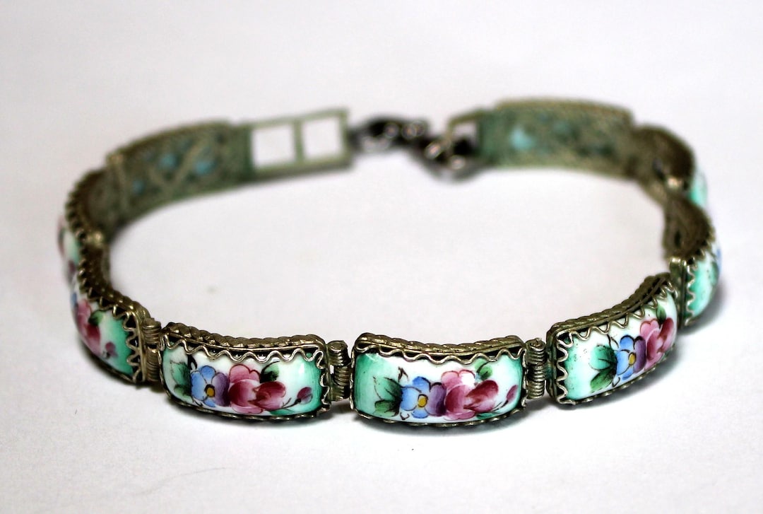 Vintage Russian Unique Handmade and Hand Painted in USSR Enamel Flower ...