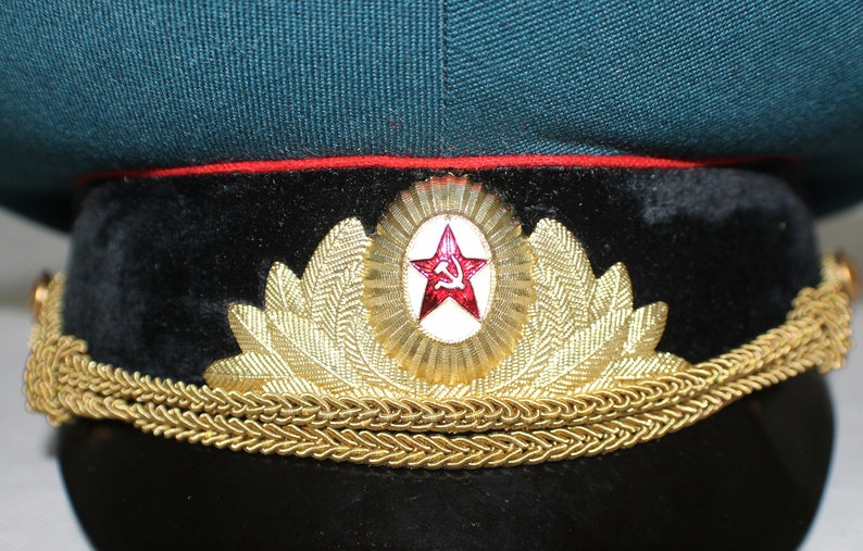 Vintage Soviet Army Parade Cap: USSR Armor Officer Hat With Badge - Etsy