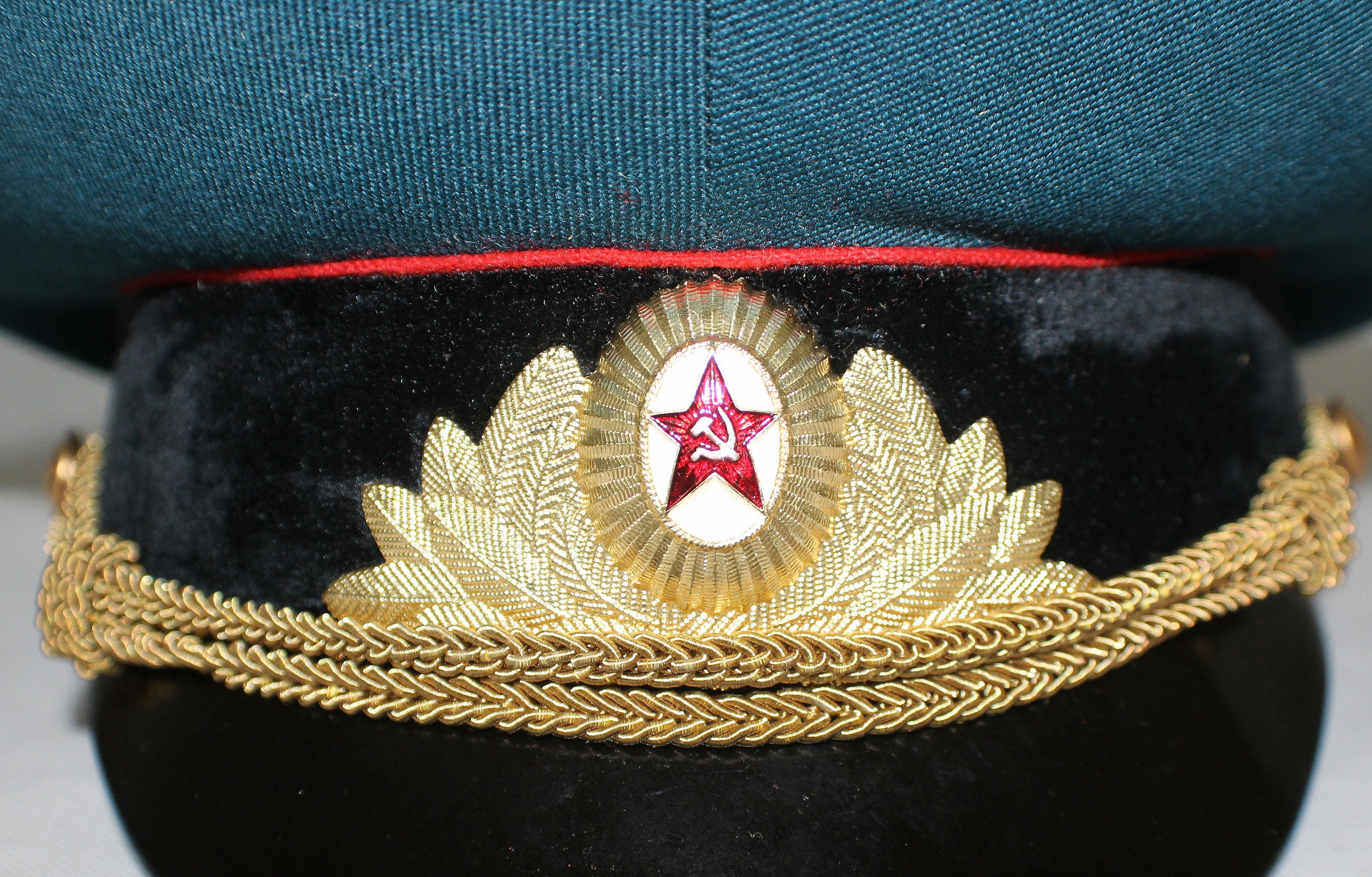 Vintage Soviet USSR Army Military Parade Hat Cap ORIGINAL Armor Officer ...