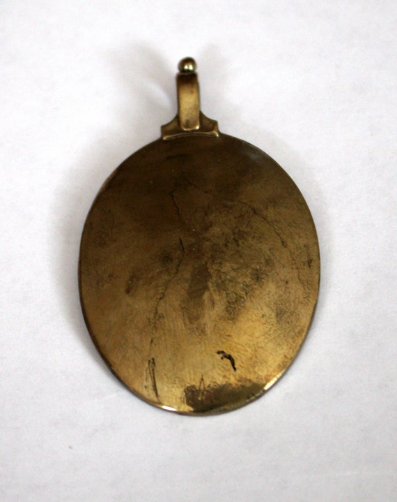 Vintage Russian Orthodox Solid Brass Icon-Pendant Vir… - Gem