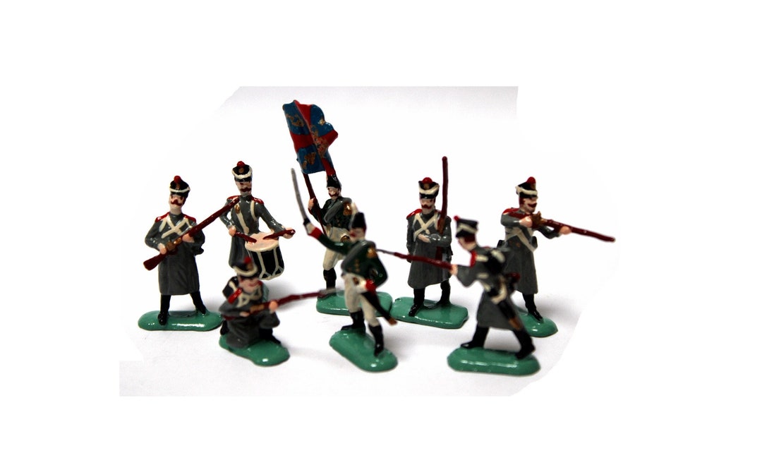Vintage USSR Tin Soldier Set: Hand-painted Russian Grenadiers, 1∶72 ...