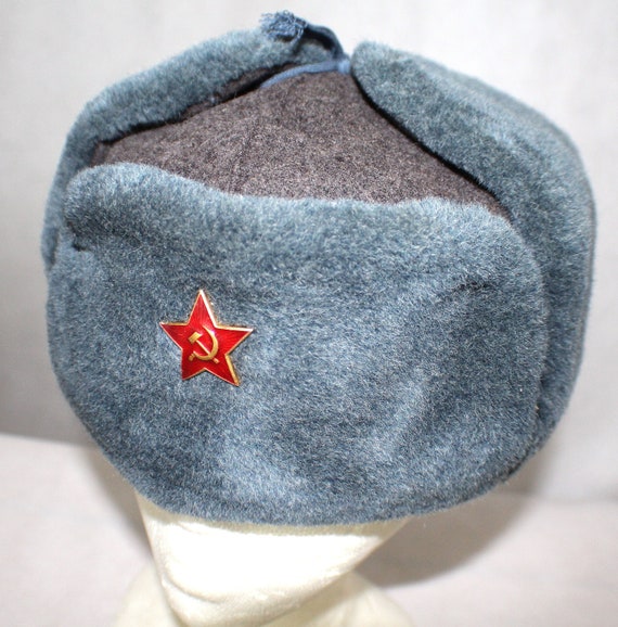 Authentic Vintage 1980th Soviet USSR Army Winter Hat … - Gem